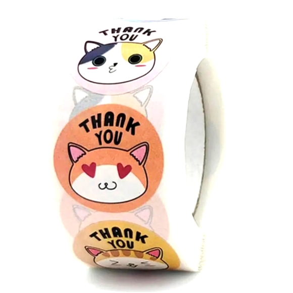 Office | Roll Of 50 Thank You Cat Stickers | Poshmark